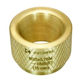 M25x0.75 male to RMS female thread adapter, 15mm, bronze for $30